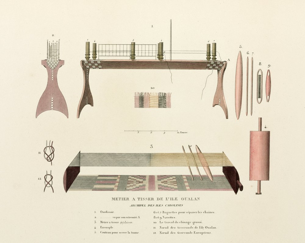 Cotton & Silk, Weaving Loom from Oualan, Caroline Islands