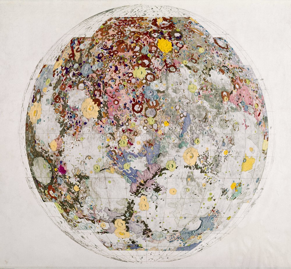 Geological Map of the Moon by Frederick (attr. to) Barnard