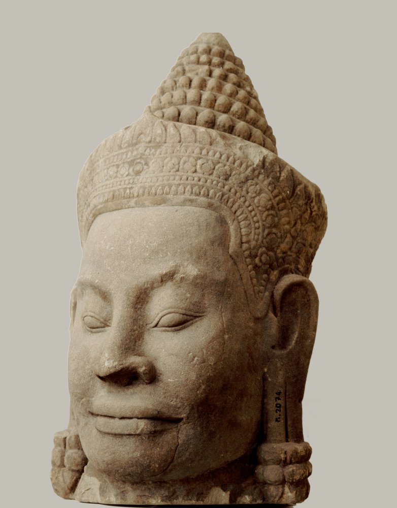 Head of Demon on the Bridge Leading to South Gate, Angkor Thom ...