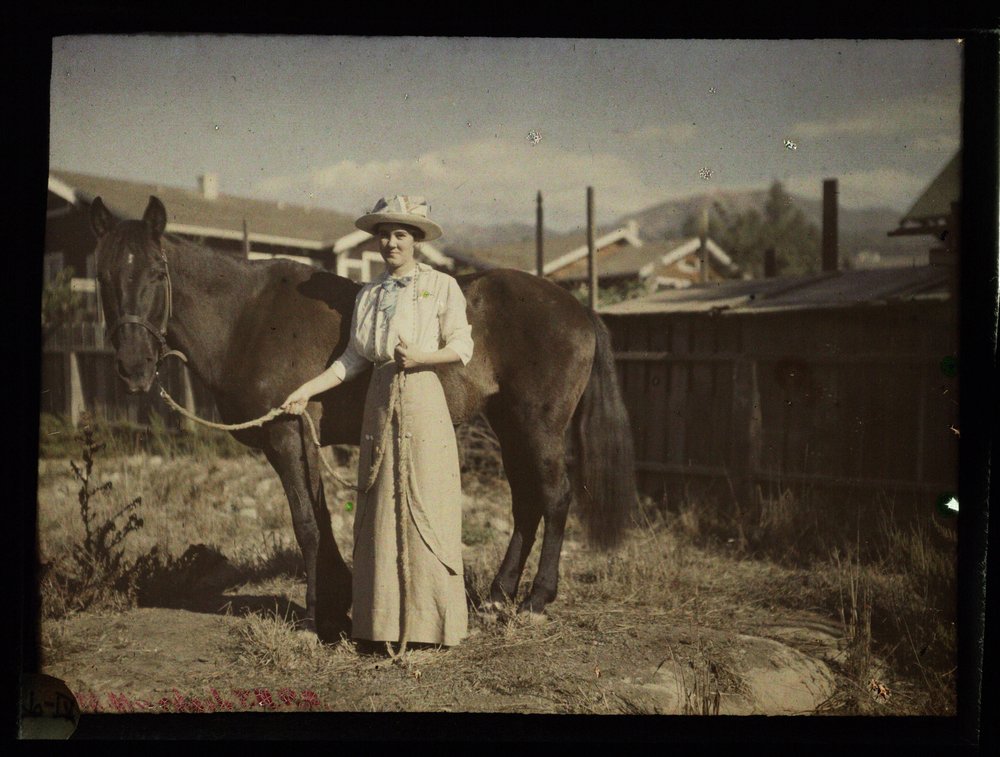 Madaline Bradbury and Chiketa, Santa Barbara, c. 1915