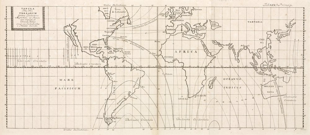Magnetic Map of the Earth by Frederick (attr. to) Barnard