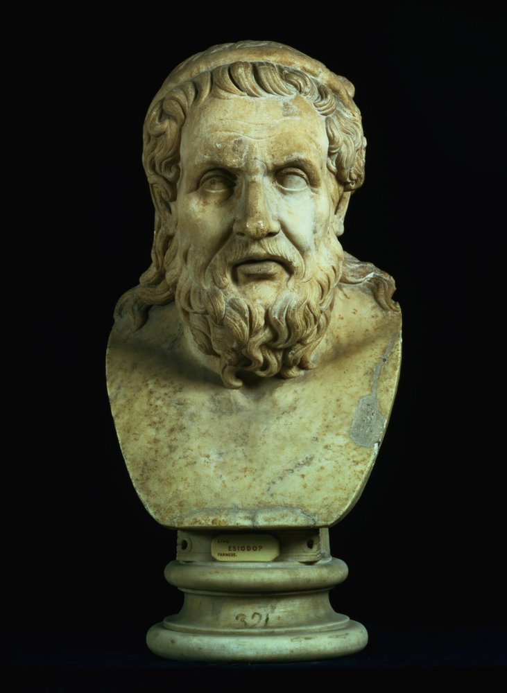 Portrait bust possibly of either Hesiod or Homer, copy of Greek 5th ...