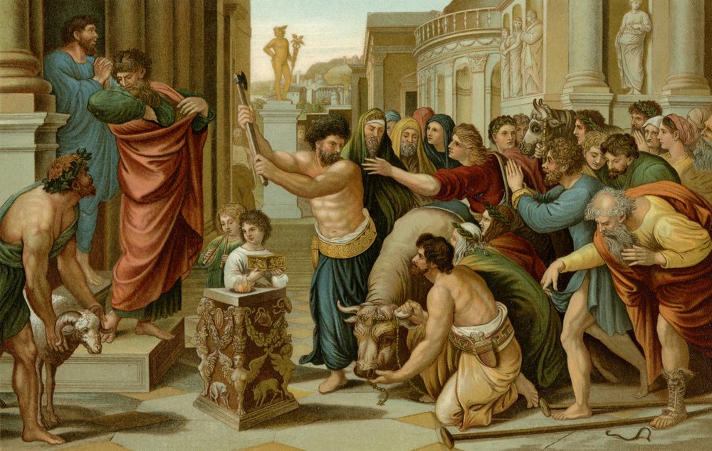 Paul and Barnabas in Lystra by after Raphael