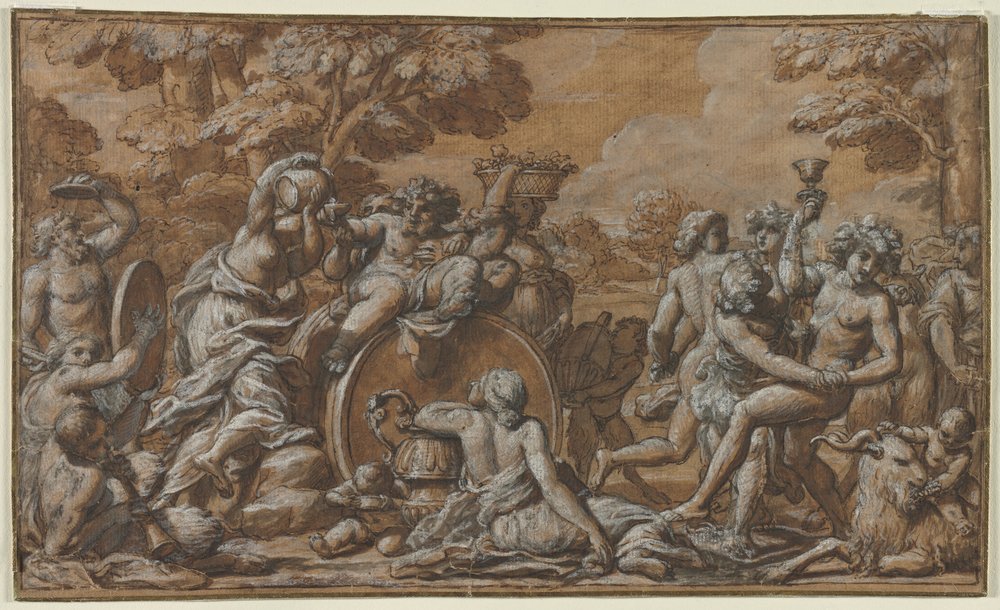 Bacchanal by circle of Pietro da Cortona: Fine art print