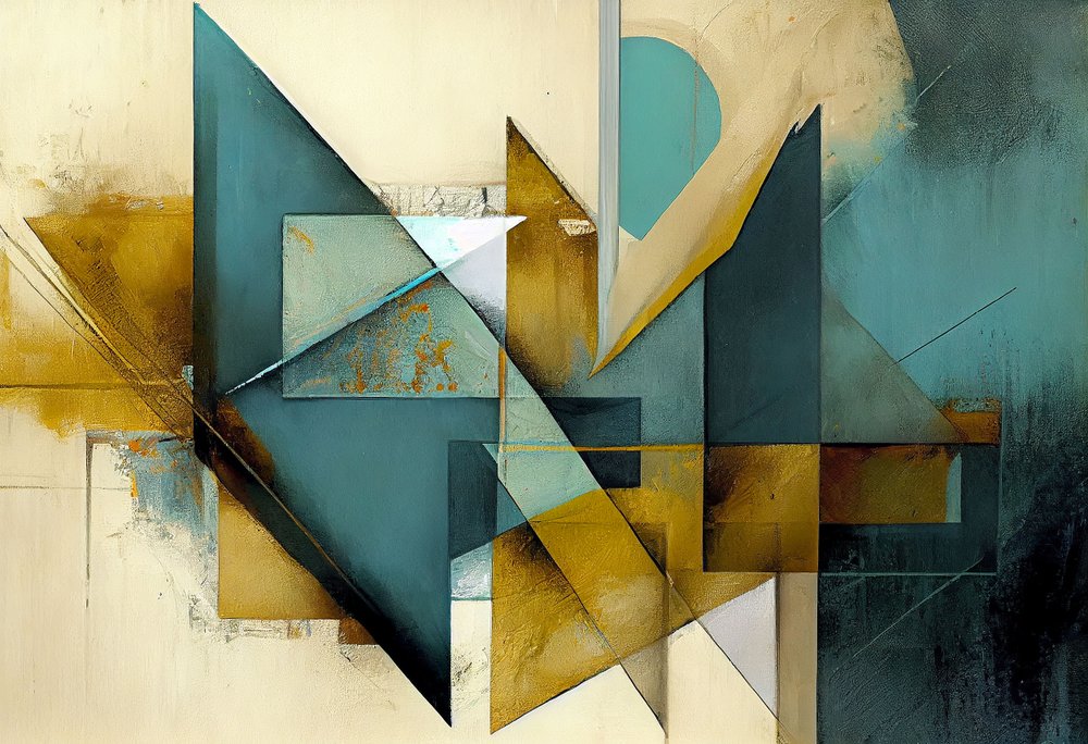 Mid Century Modern Abstract Art Forms by F. Abderrahim