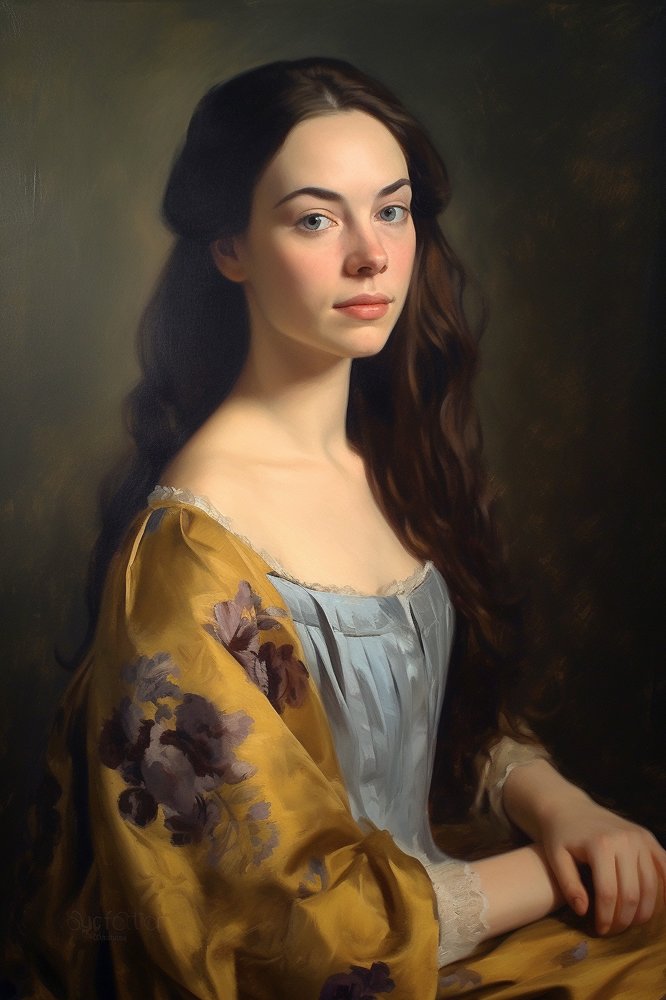 Portrait of a beautiful female supermodel (18th Century)