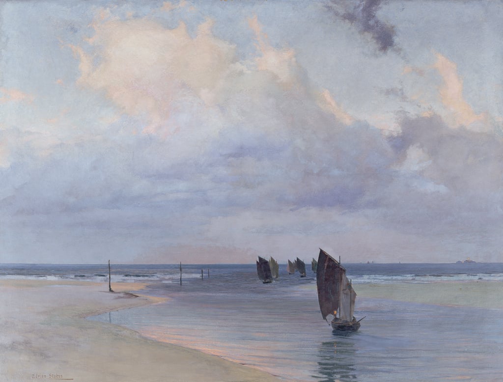 The Harbour Bar (oil on canvas) by Adrian Scott Stokes