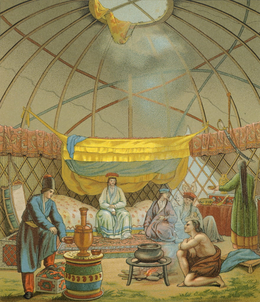 A Kalmyk, a Kalmuk Tent, Illustration from The Complete Costume History ...