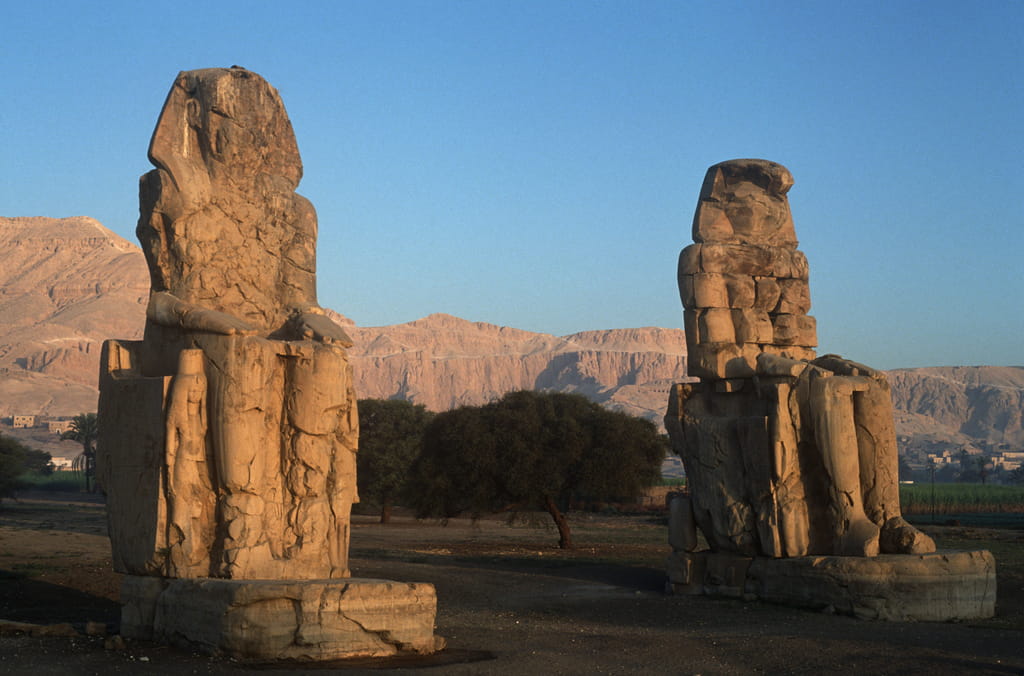 Egypt, ancient Thebes, statues of Amenhotep III Colossi of Memnon