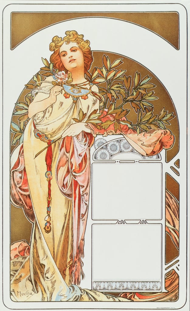 Advertising poster by Alphonse Mucha (1860-1939) for the calendar 1898 ...