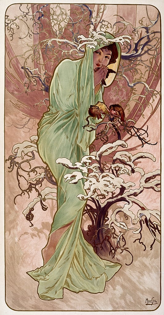 Winter, 1896. by Alphonse Mucha: Buy fine art print