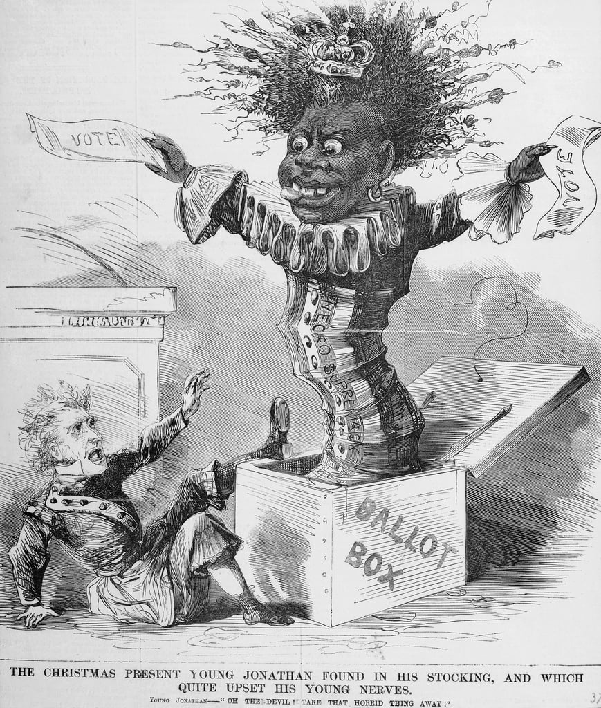 Political cartoon depicting President Andrew Jackson (1767-1845) being ...