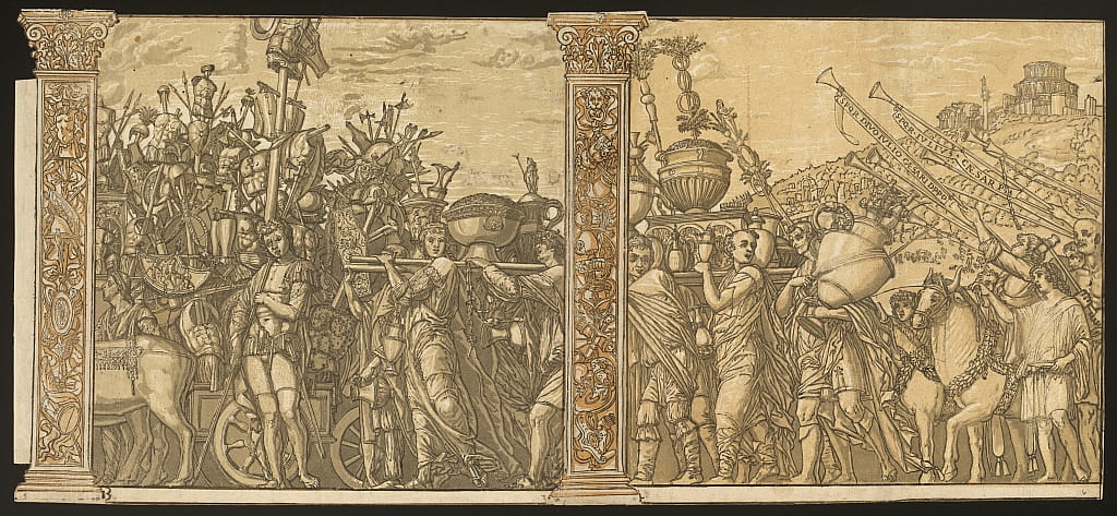 The Triumph of Julius Caesar [no.3 and 4 plus 2 columns], 1599.