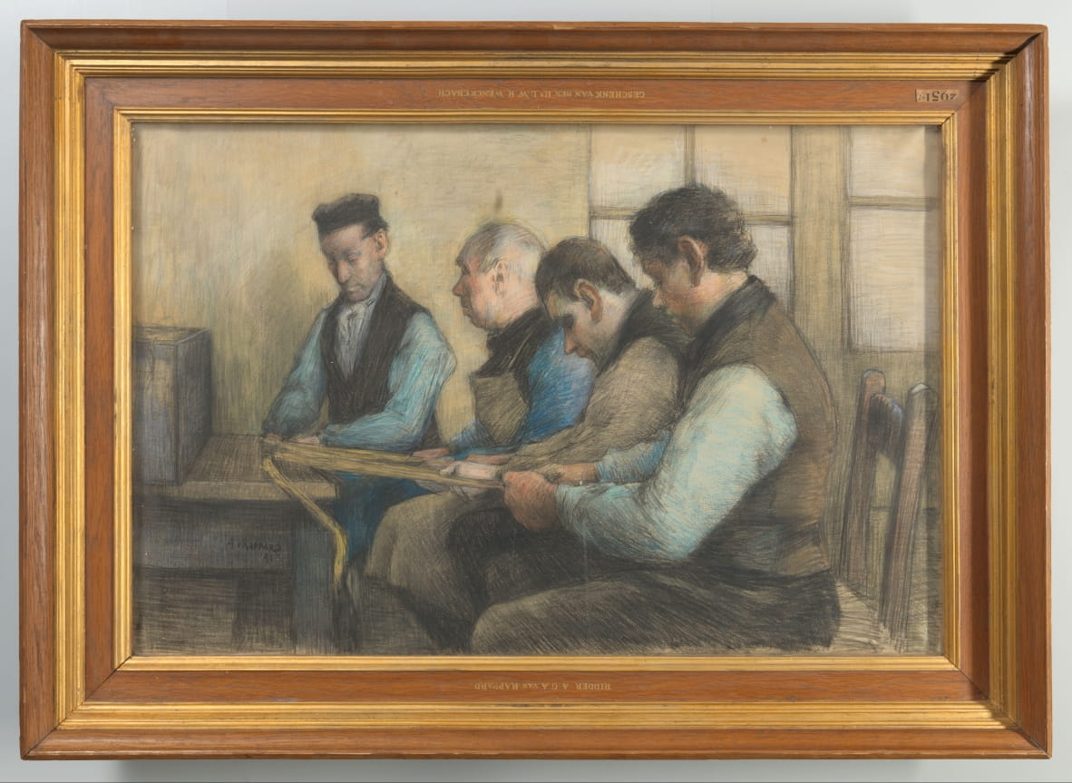 Blind mat weavers by Anthon Gerhard Alexander van Rappard