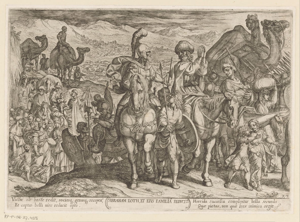Abraham brings Lot and his family to his own land Abraham Loth, et ...