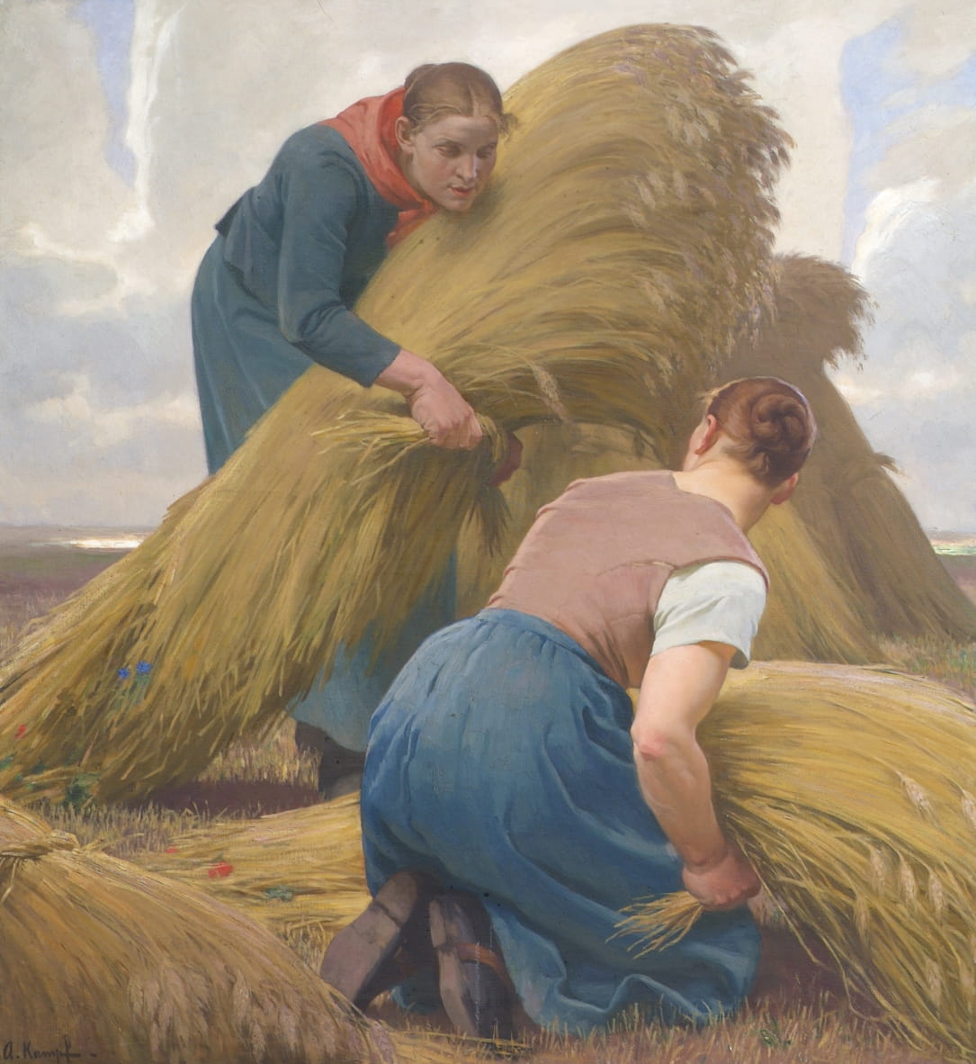 Grain binding women by Arthur Kampf: Buy fine art print