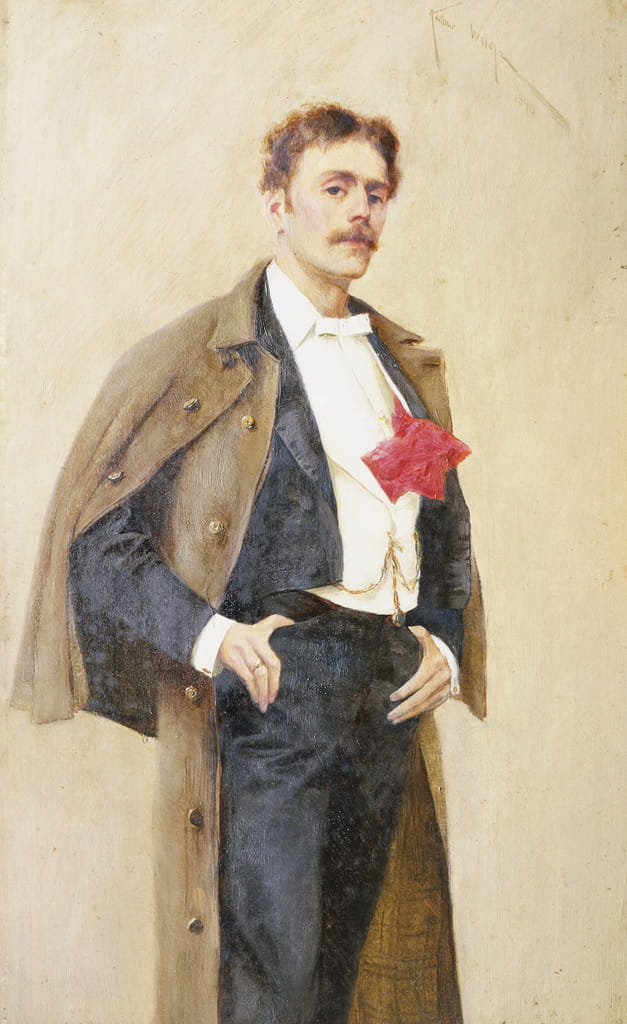 Arthur Wardle by Himself (oil on panel) by Arthur Wardle