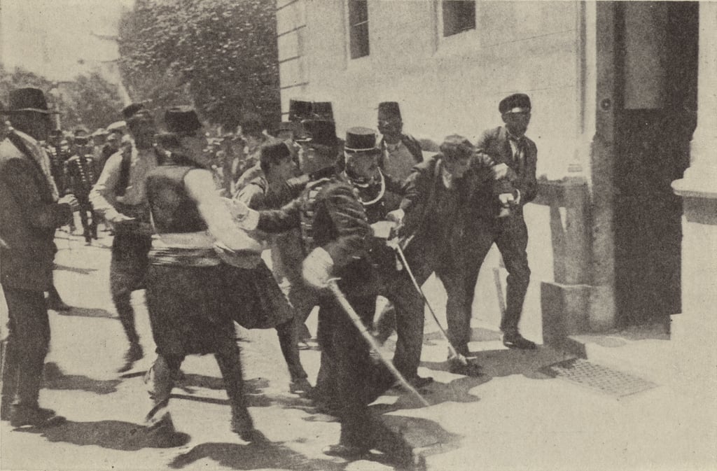 The arrest of Gavrilo Princip after he assassinated Archduke Franz ...