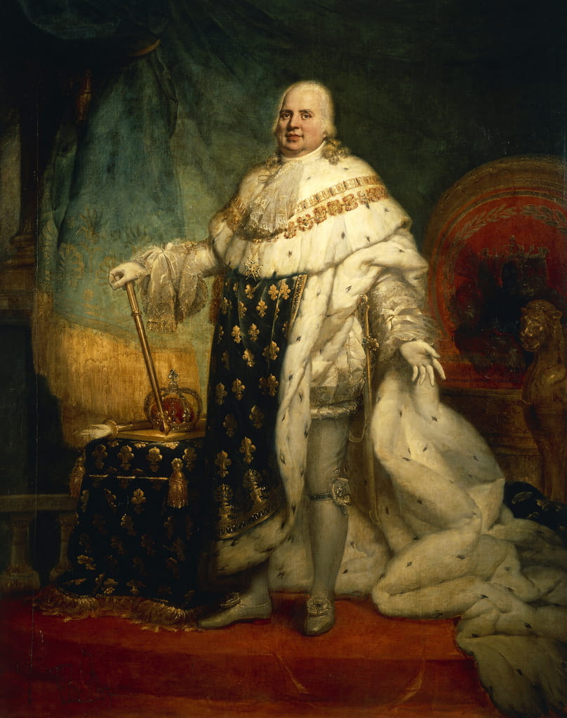 Portrait of Louis XVIII of France with the coronation robe (Versailles
