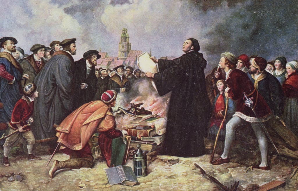 Martin Luther (1483-1546) Burning the Papal Bull
