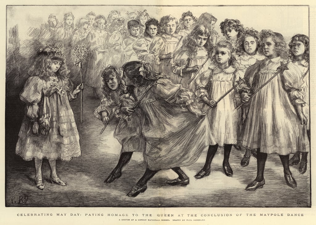 Celebrating May Day, paying Homage to the Queen at the Conclusion of ...