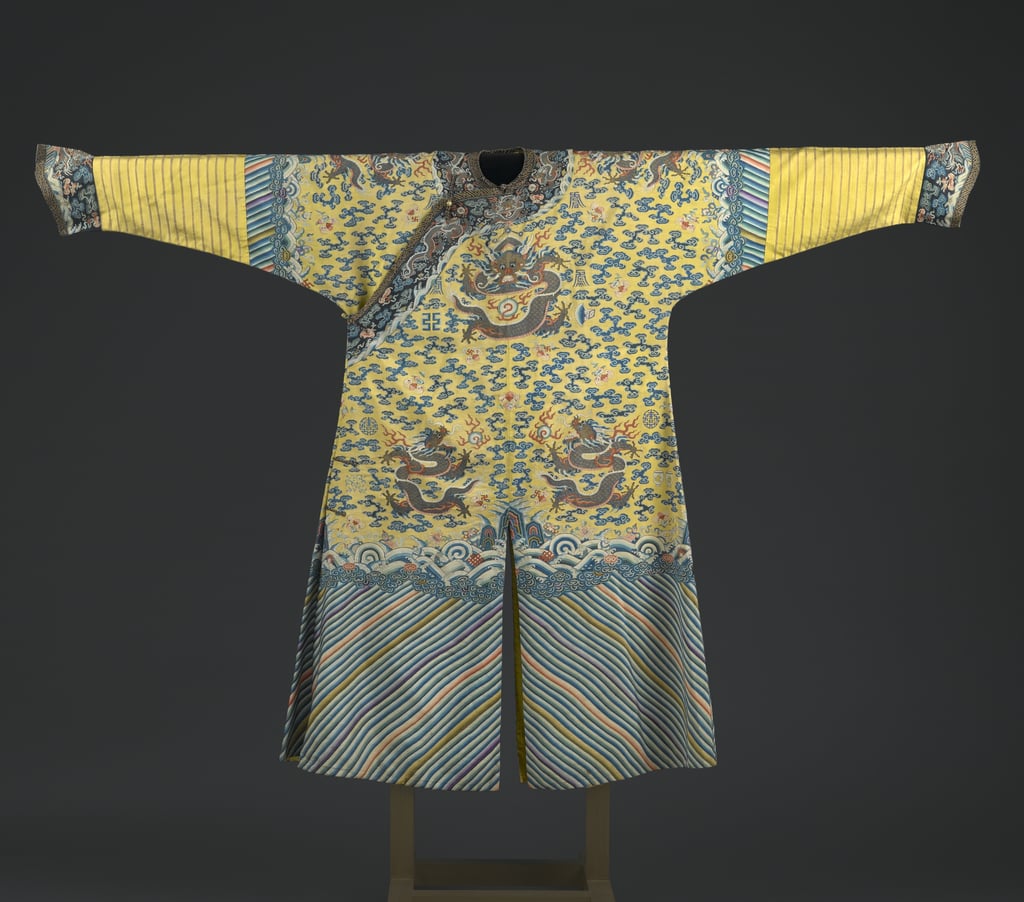 Emperors robe with buttons (textile) by Chinese School