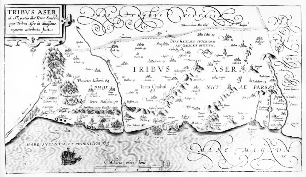 Map of the Tribe of Asher, 1590 by Christian van Adrichom