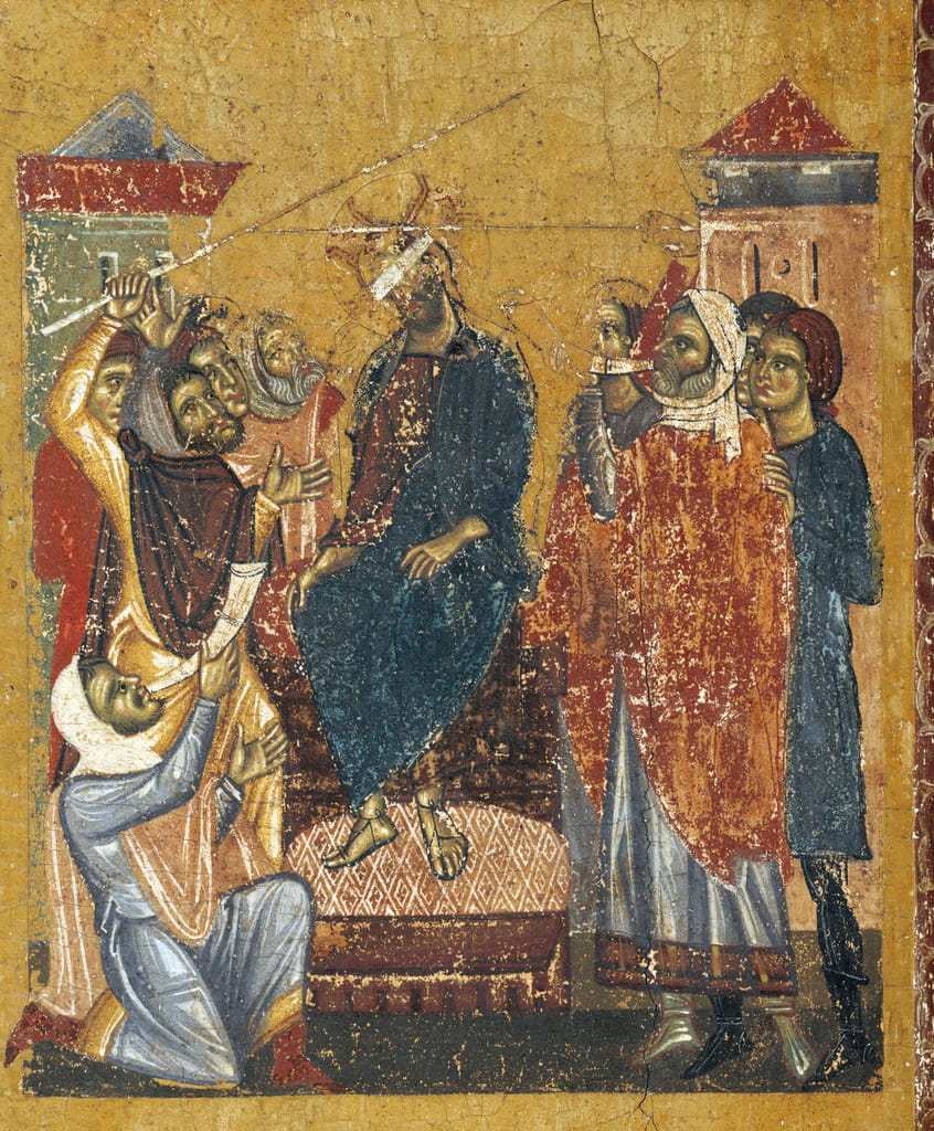 Crucifix by Coppo di Marcovaldo (ca 1220-after 1276), detail