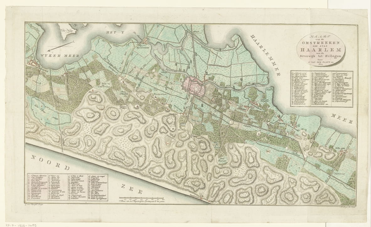 Map of Haarlem and environs Map of the environs of the city of Haarlem ...