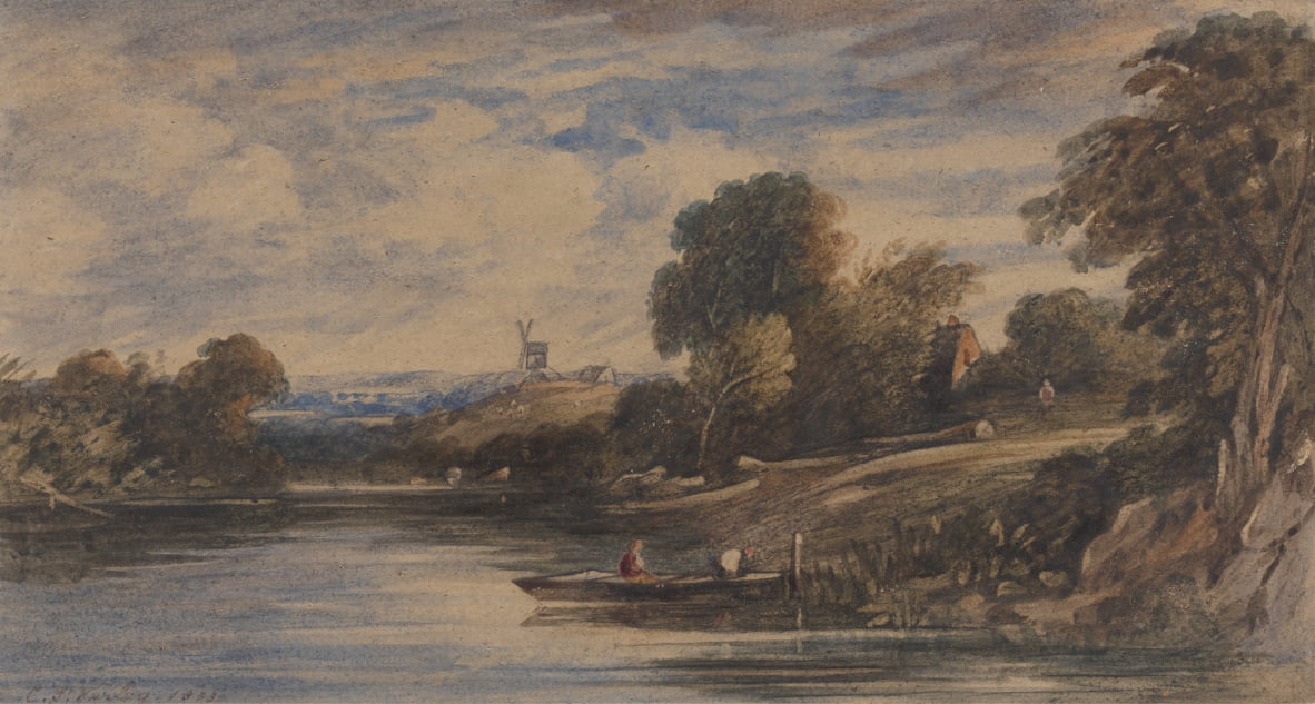 Landscape with Windmill by Cornelius Varley