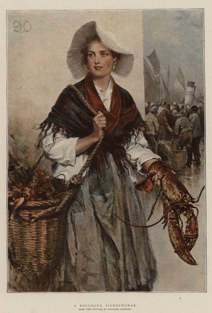 A Boulogne Fisherwoman (chromolitho) by Davidson Knowles