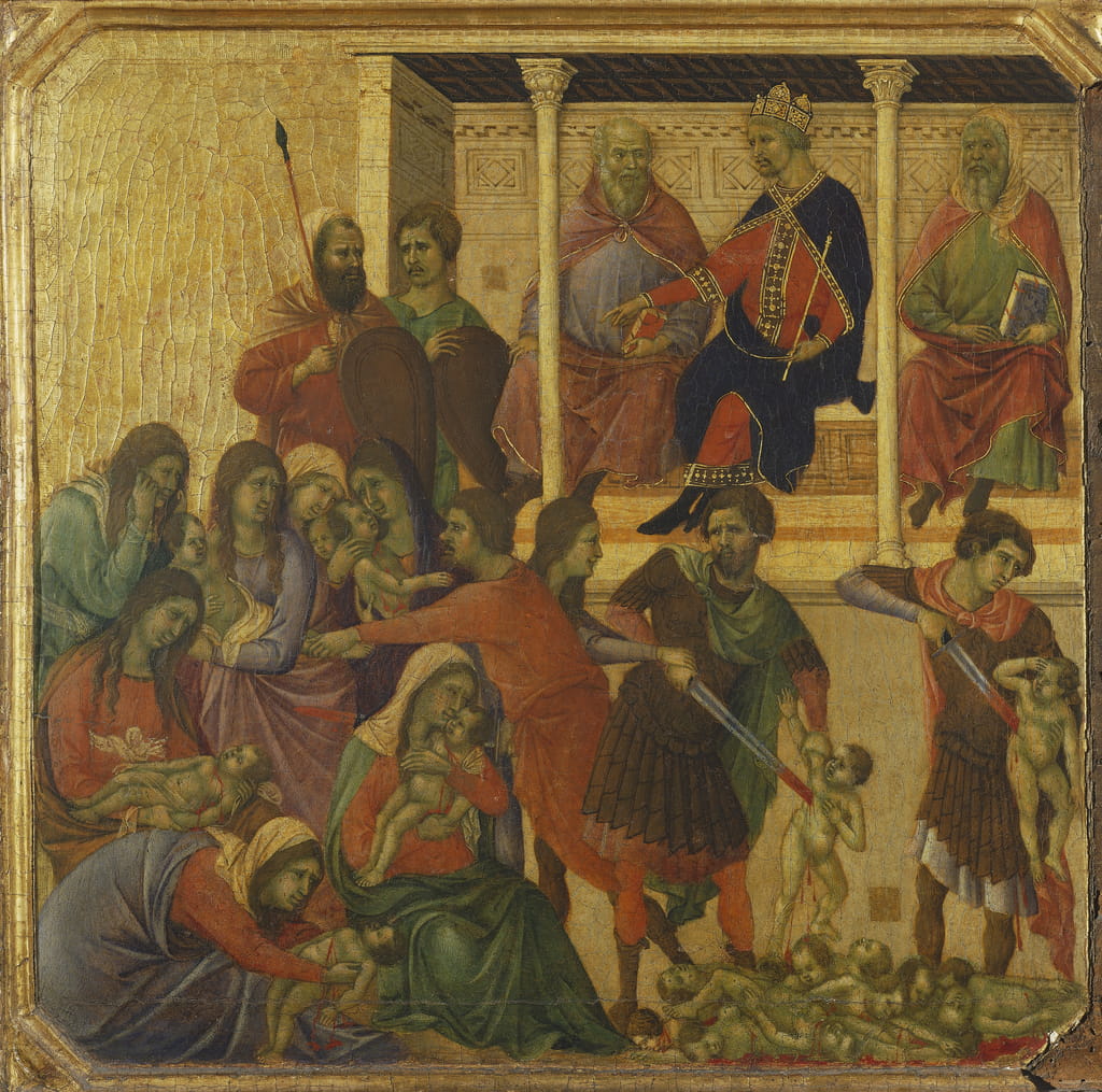 The Massacre of the Innocents, detail from predella of the Maesta' of ...
