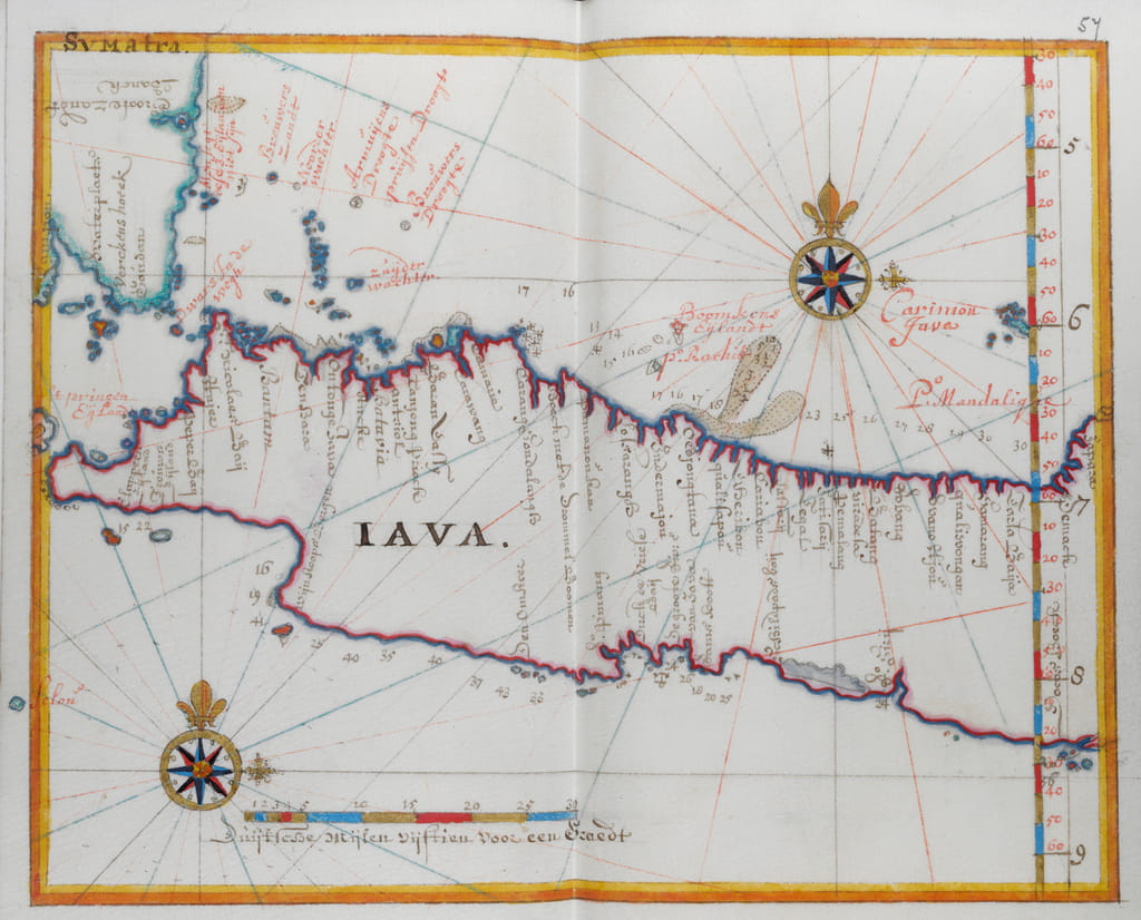 Map of the island of Java. by Dutch School: Fine art print