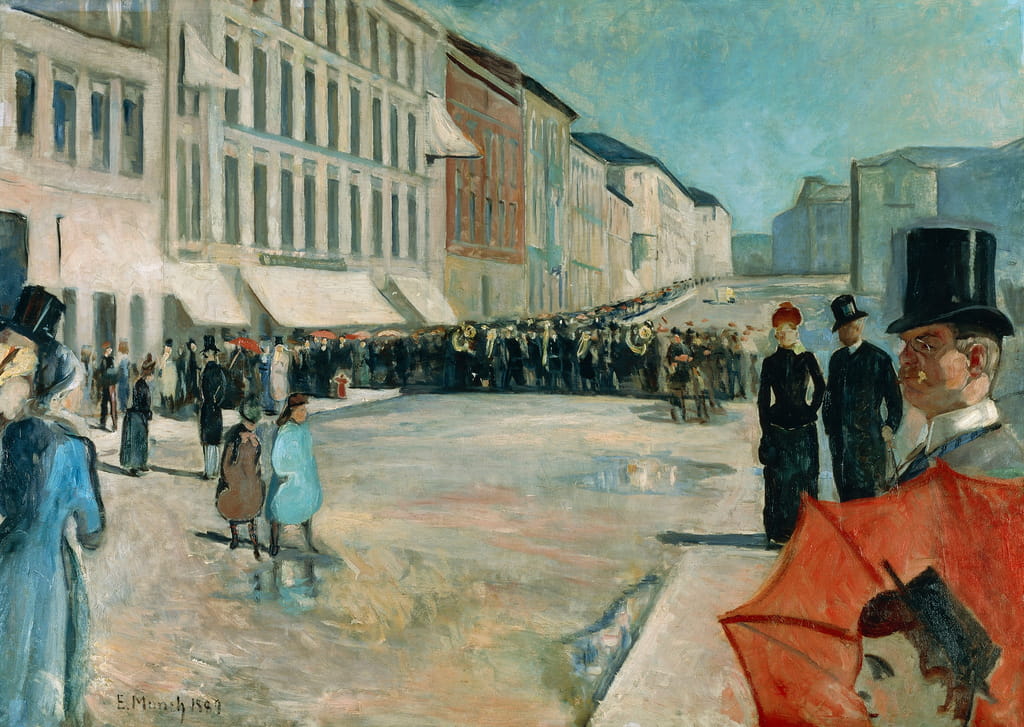 Music on Karl Johan Street by Edvard Munch: Fine art print
