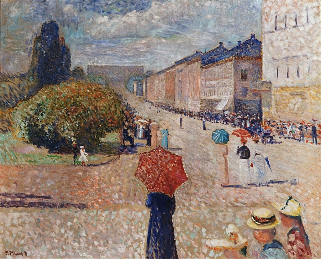 Spring Day on Karl Johan Street by Edvard Munch