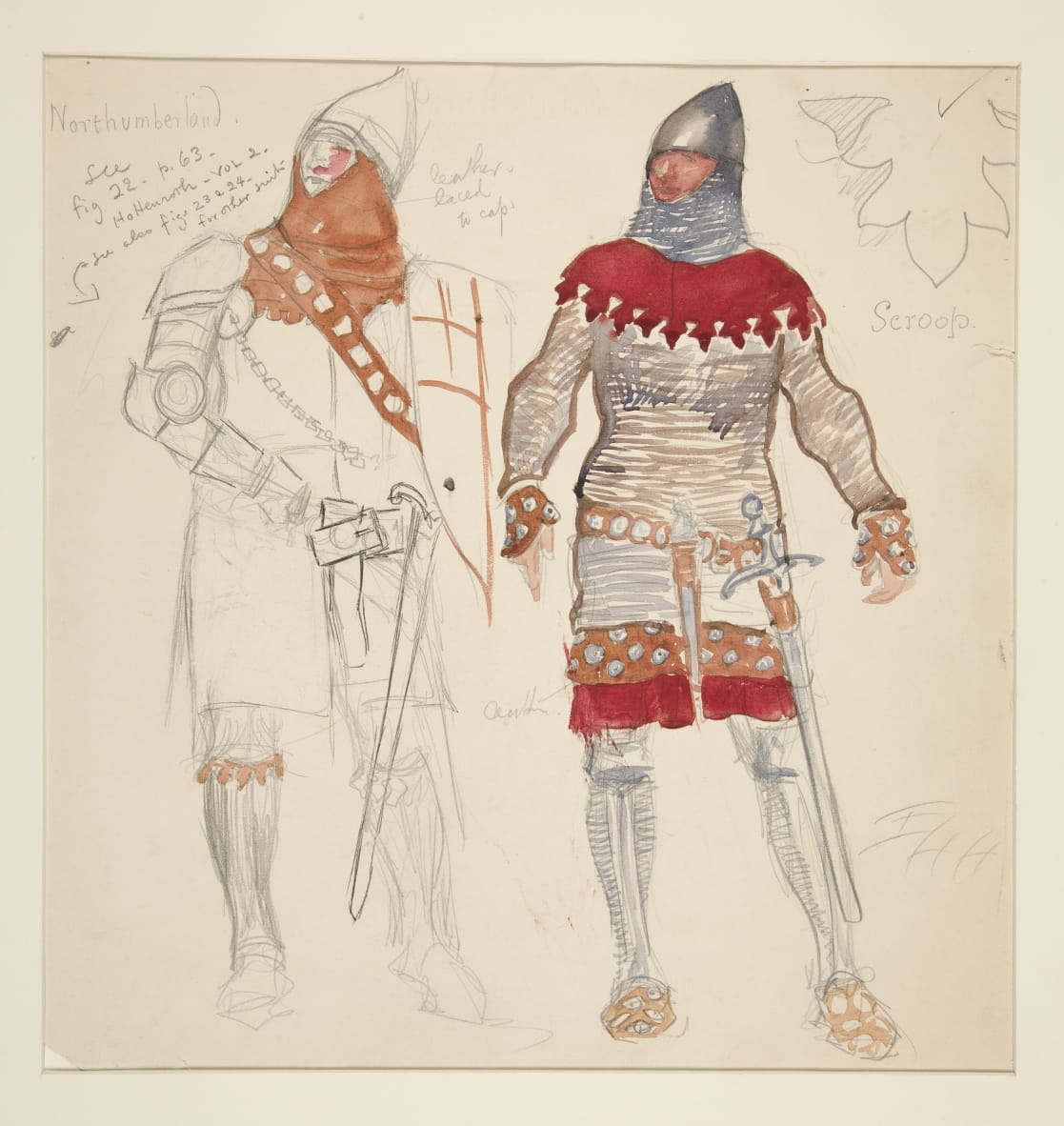 Northumberland Men, costume sketch for Henry Irving