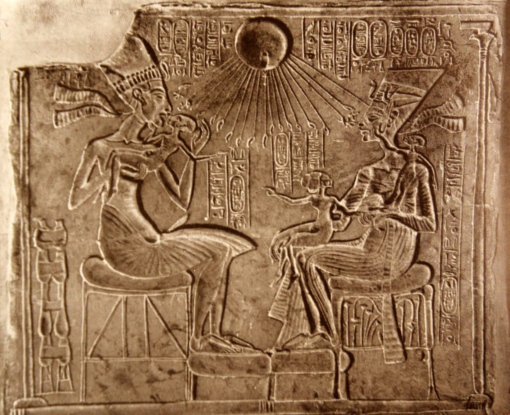 Akhenaten and His Family, from Akhetaten (modern Tell el-Amarna).