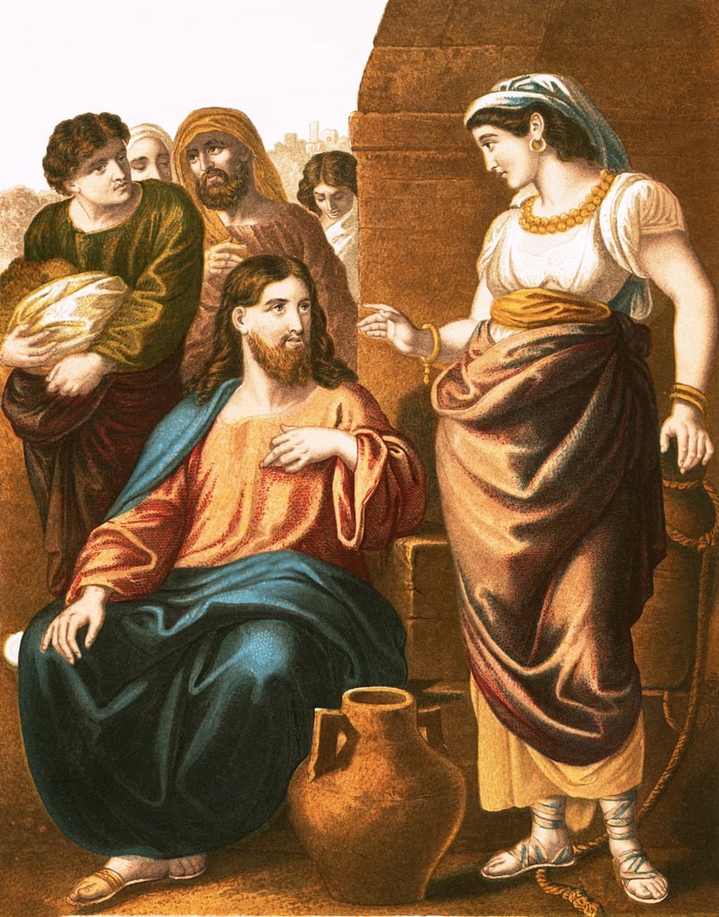 Christ and the woman of Samaria by English School