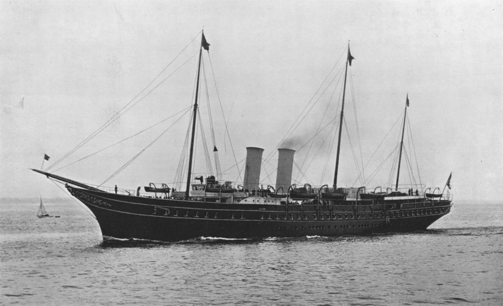 The Royal Yacht Victoria and Albert (b/w photo)