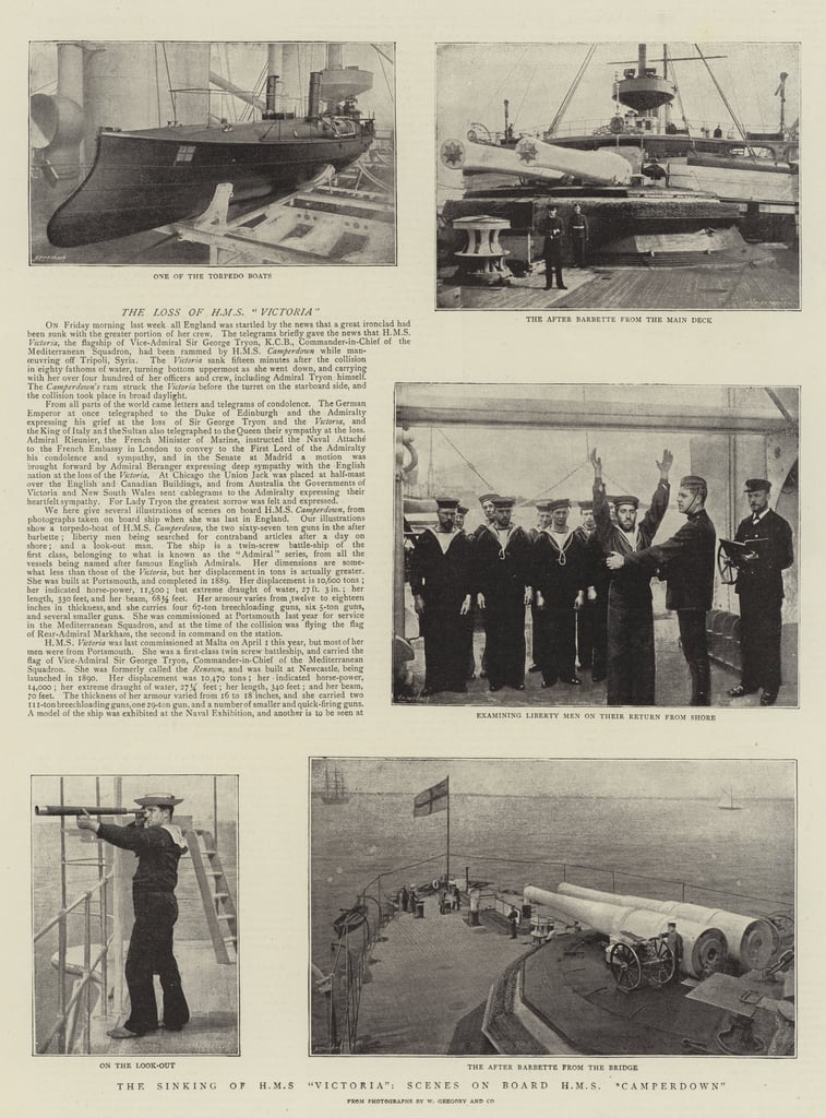 The Sinking of HMS Victoria, Scenes on Board HMS Camperdown
