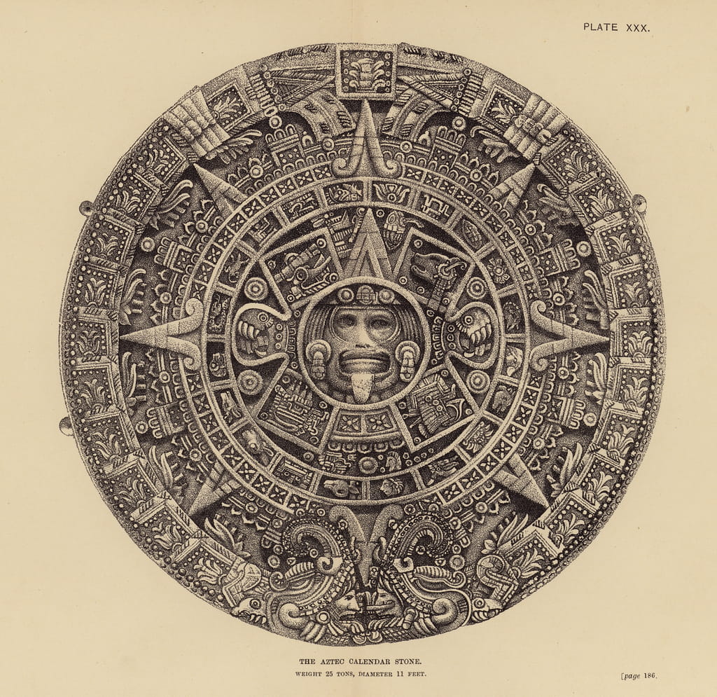Mexico: The Aztec Calendar Stone (engraving) (#1326403)