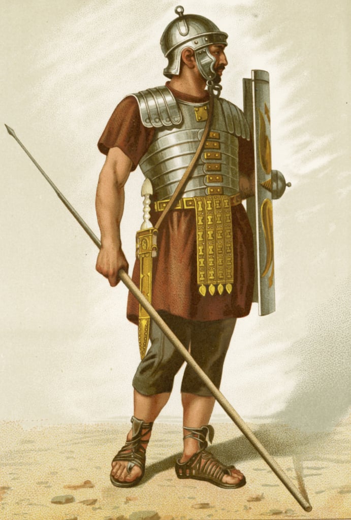 Roman legionary by Etienne Antoine Eugene Ronjat