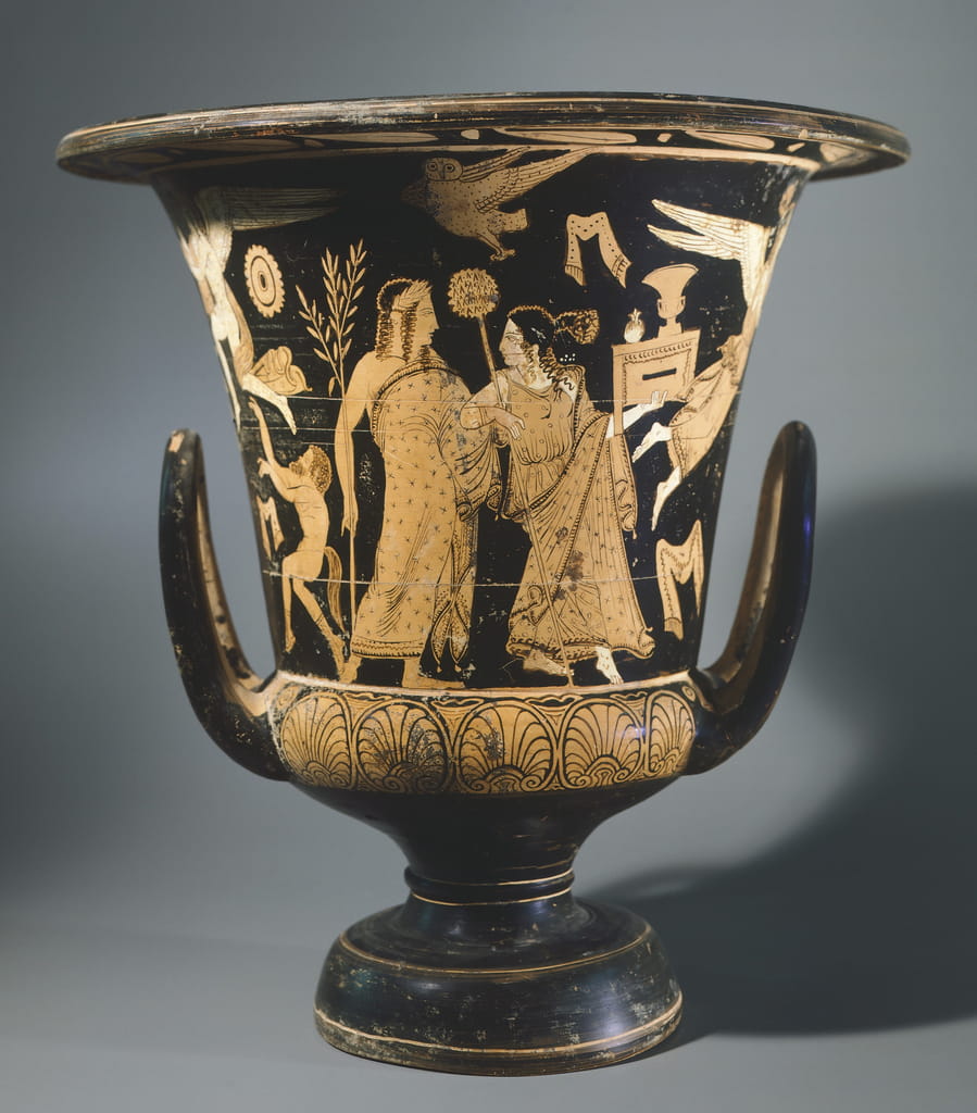 Calyx-krater (large vase) by the Painter of Nazzano. Red-figure pottery ...