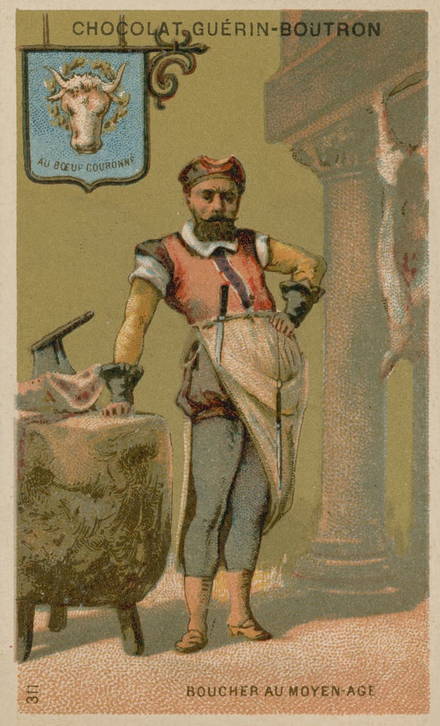 Medieval butcher by European School: Buy fine art print