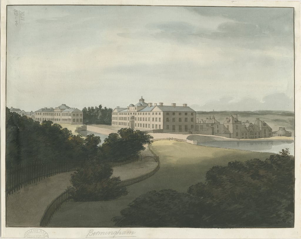 Soho Manufactory: water colour painting with pen outline, nd [late 18th ...