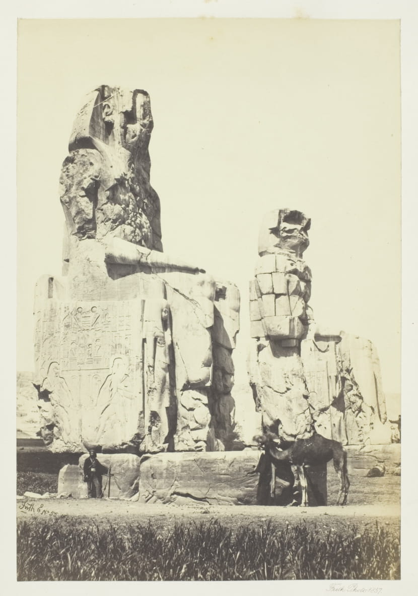 The Statues of Memnon, Plain of Thebes by Francis Frith