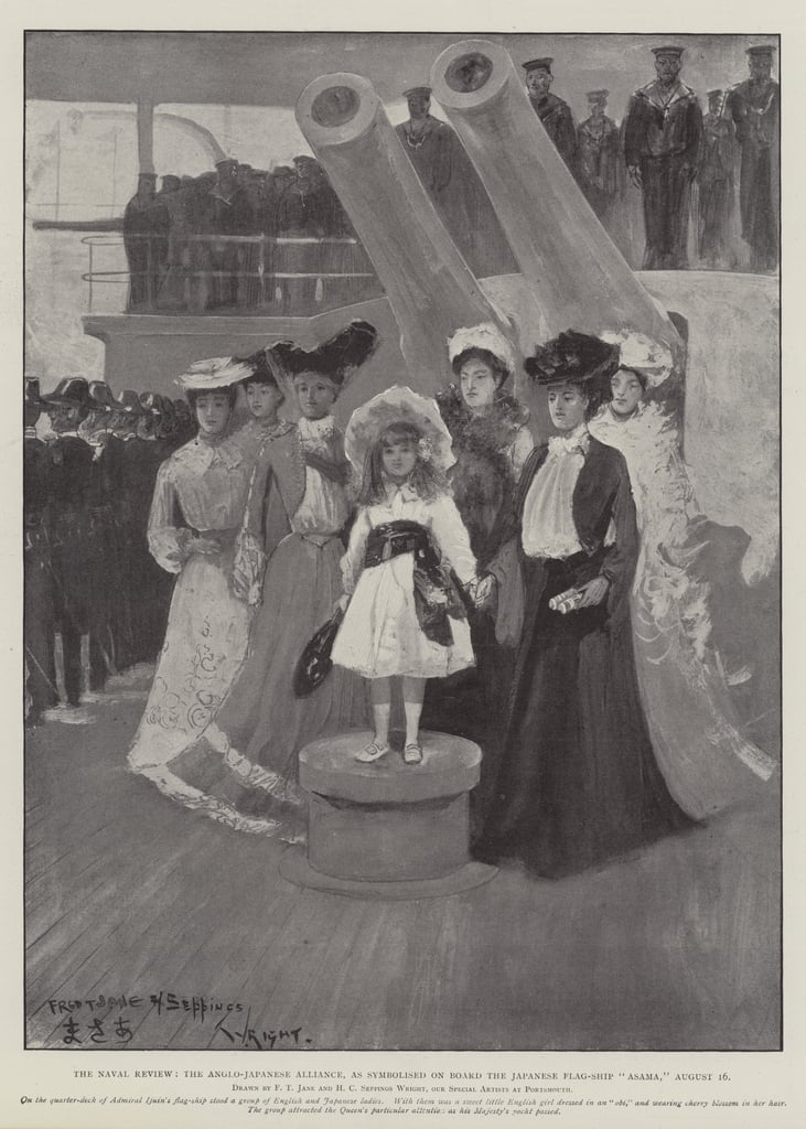 The Naval Review, the Anglo-Japanese Alliance, as symbolised on Board ...