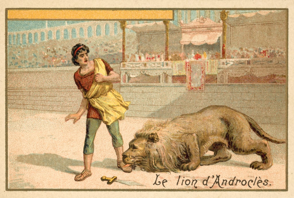 Androcles and the Lion by French School: Fine art print