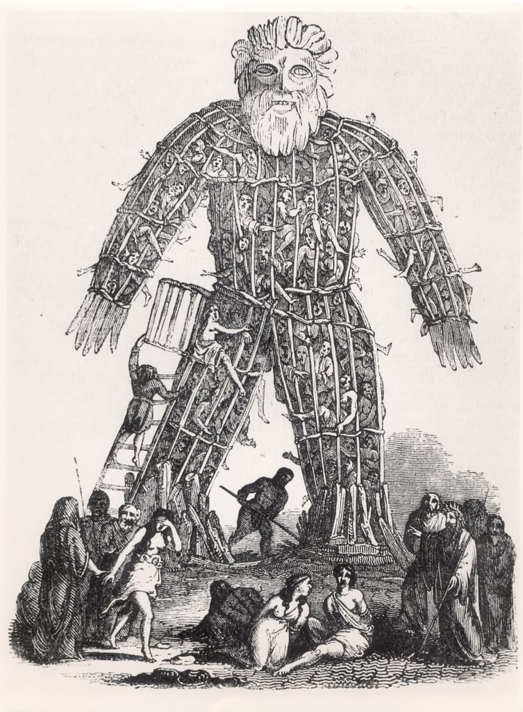 Human sacrifice by Gaulish Druids in a Wicker Man, from Magasin ...