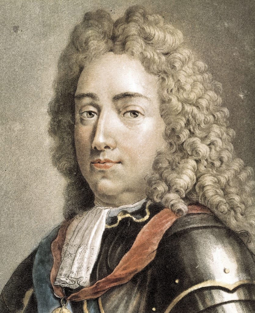 Portrait of Louis-Joseph of Bourbon, Duke of Vendome, colour engraving
